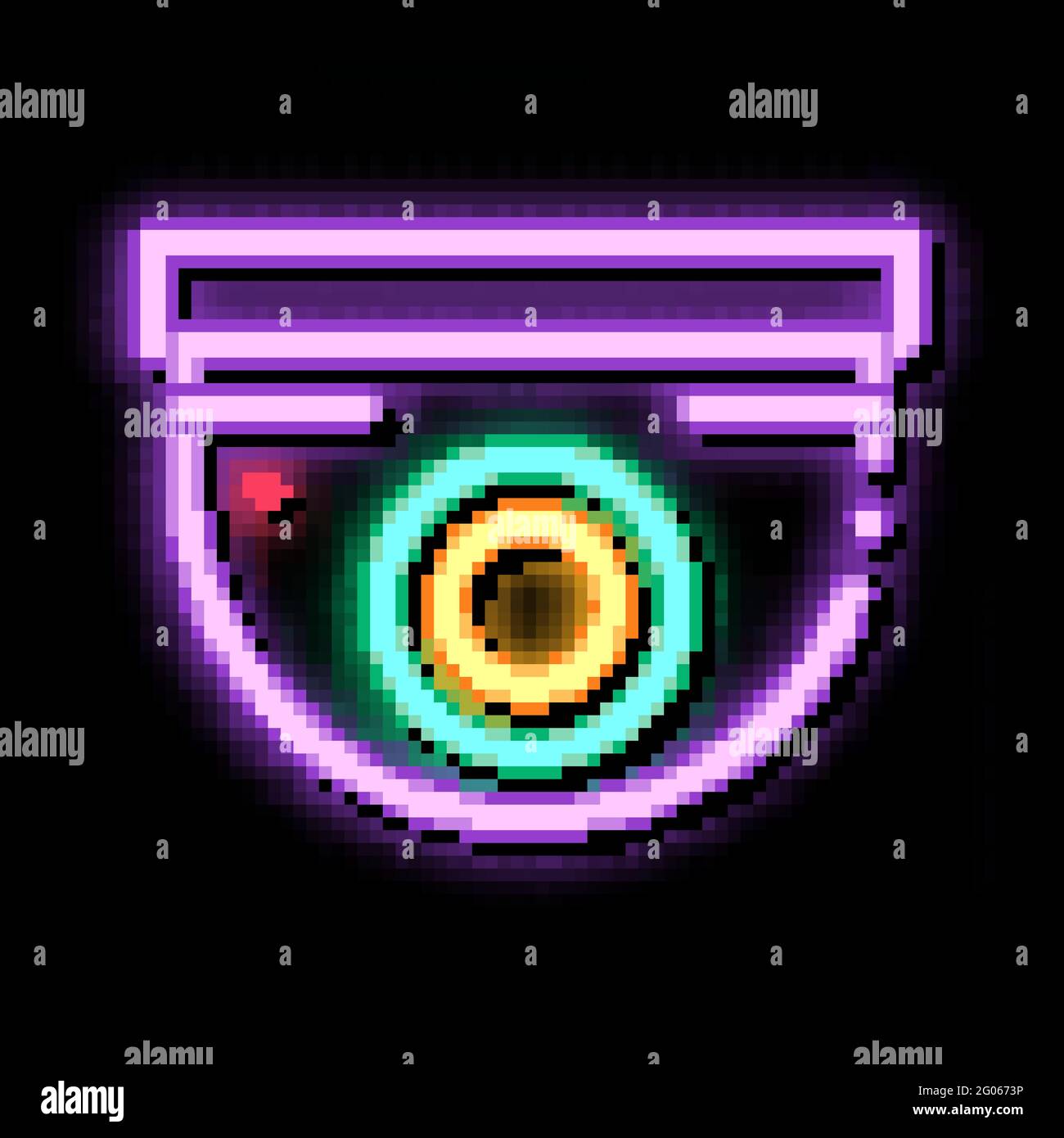 Security Surveillance Camera neon glow icon illustration Stock Vector ...