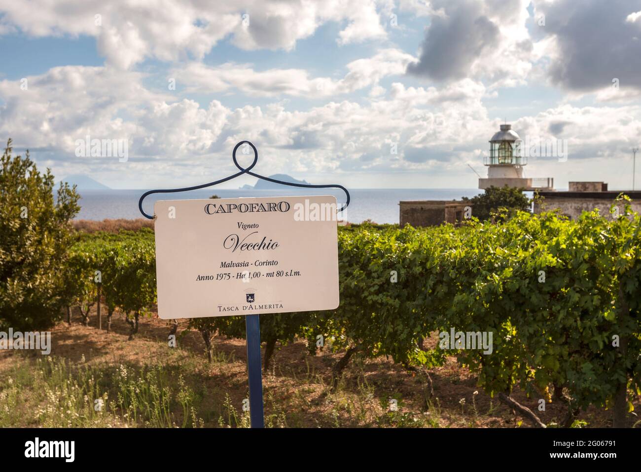 Capofaro resort, vineyards, lighthouse, Salina island, Aeolian Islands ...