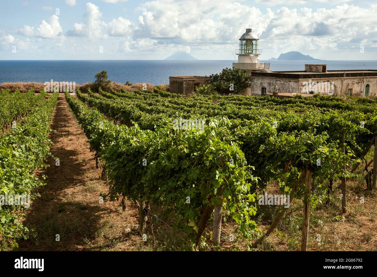 Capofaro resort, vineyards, lighthouse, Salina island, Aeolian Islands ...