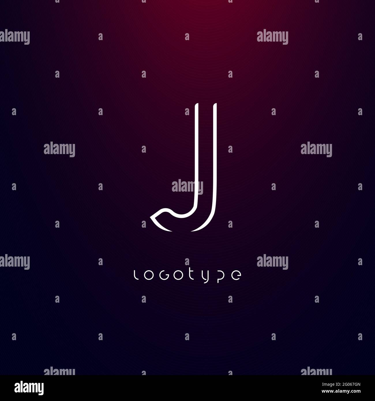 Futurism style letter J. Minimalist type for modern futuristic logo ...