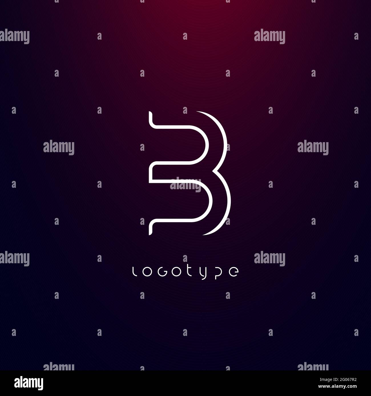 Futurism style letter B. Minimalist type for modern futuristic logo ...