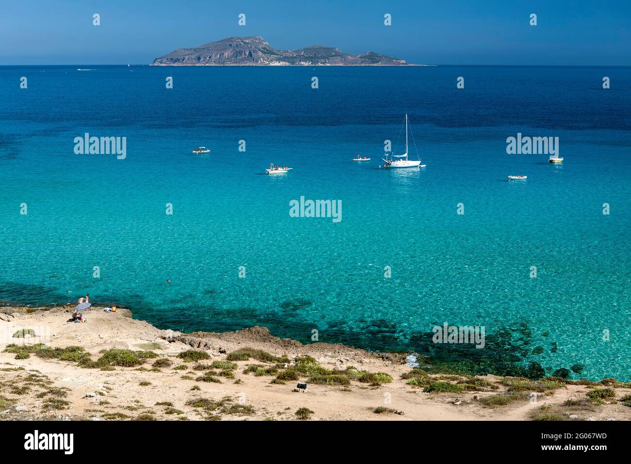 Cala Rossa Bay, Favignana island, Aegadian Islands, Sicily, Italy ...