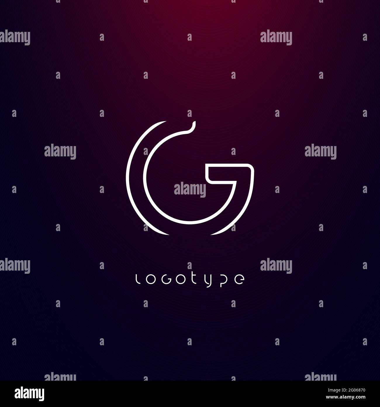 Futurism style letter G. Minimalist type for modern futuristic logo ...