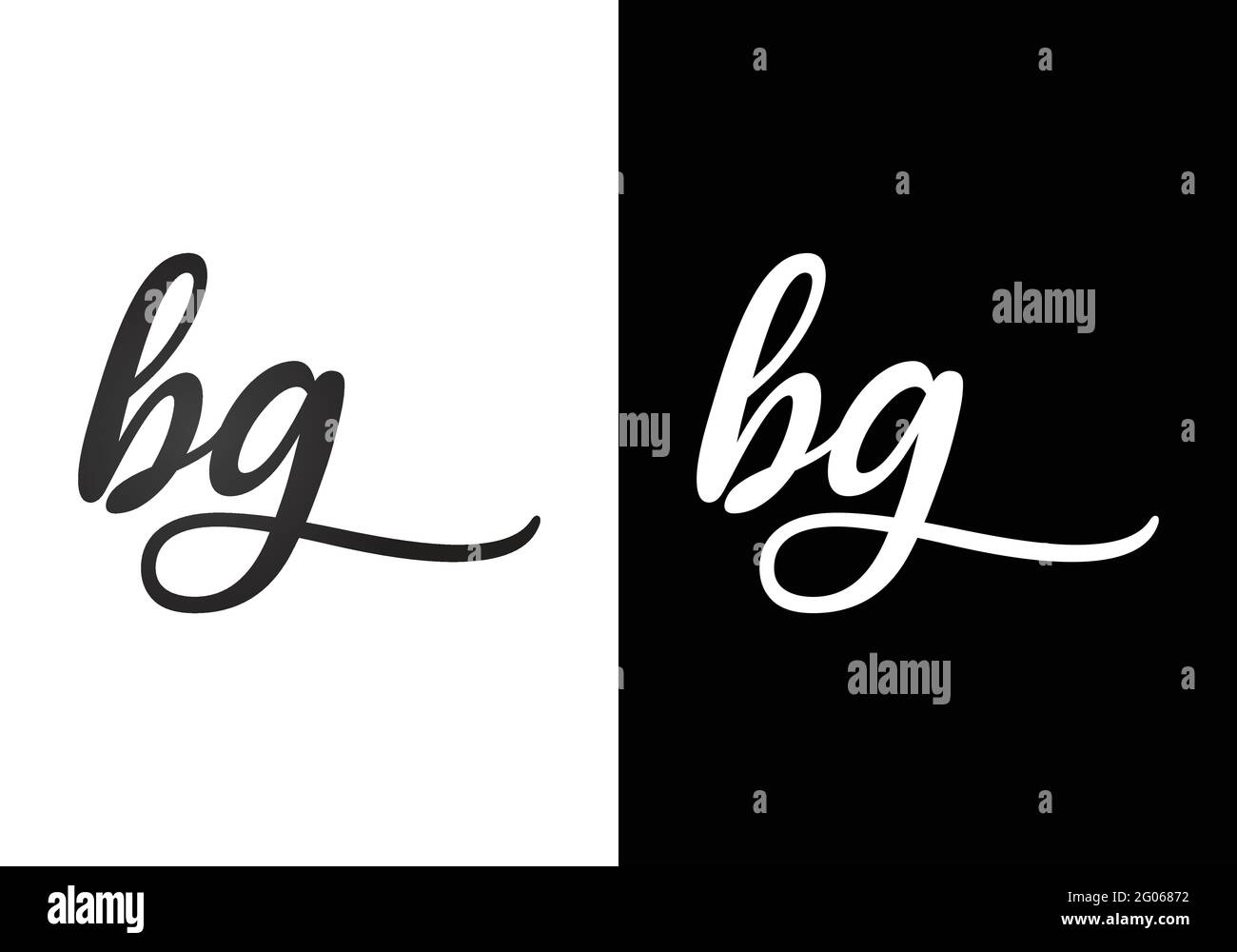 Initial Monogram Letter B G Logo Design Vector Template. B G Letter ...