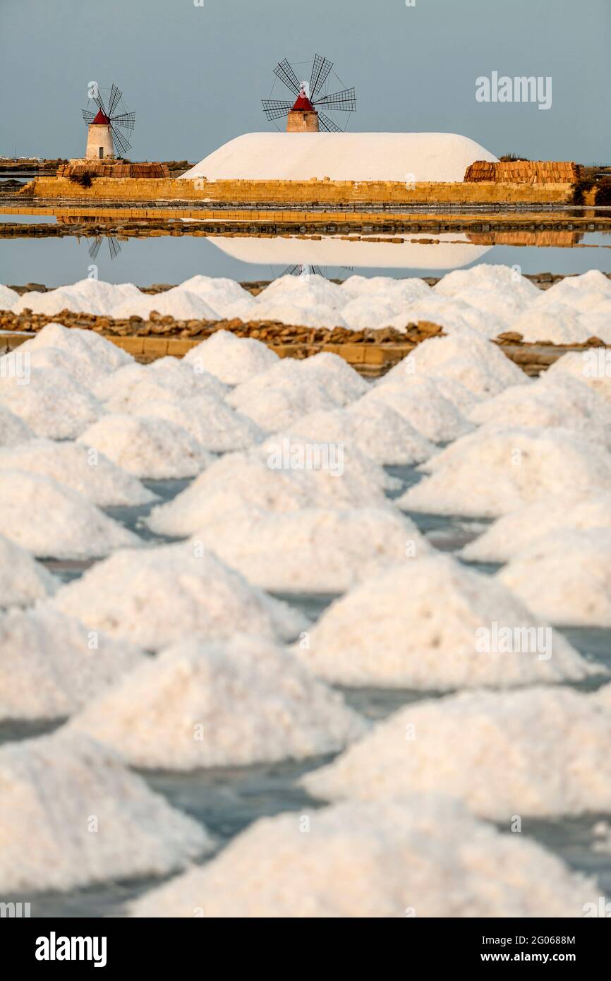 Saltworks, Saline of Trapani, salt, windmill, nature reserve, Stagnone ...