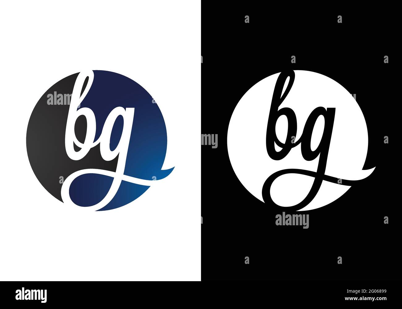 Initial Monogram Letter B G Logo Design Vector Template. B G Letter ...