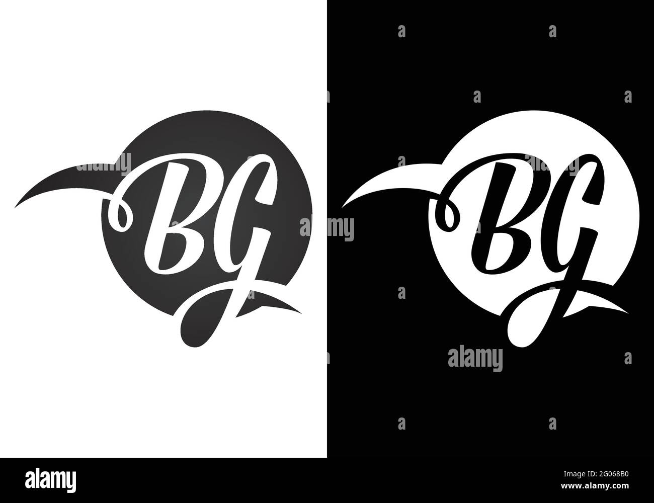 Initial Monogram Letter B G Logo Design Vector Template. B G Letter ...