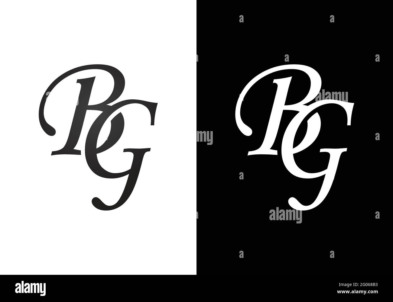 Initial Monogram Letter B G Logo Design Vector Template. B G Letter ...
