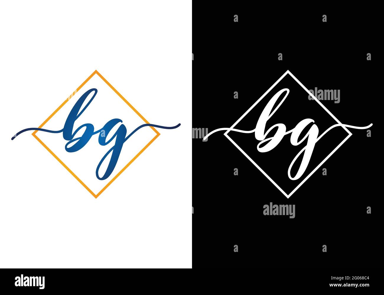 Initial Monogram Letter B G Logo Design Vector Template. B G Letter ...
