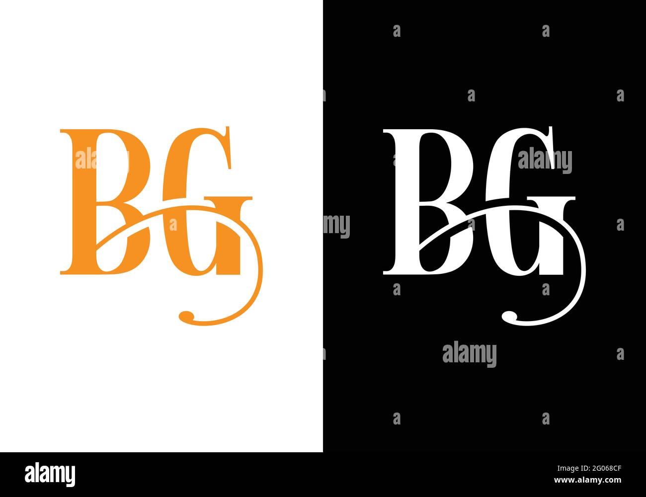 Initial Monogram Letter B G Logo Design Vector Template. B G Letter ...