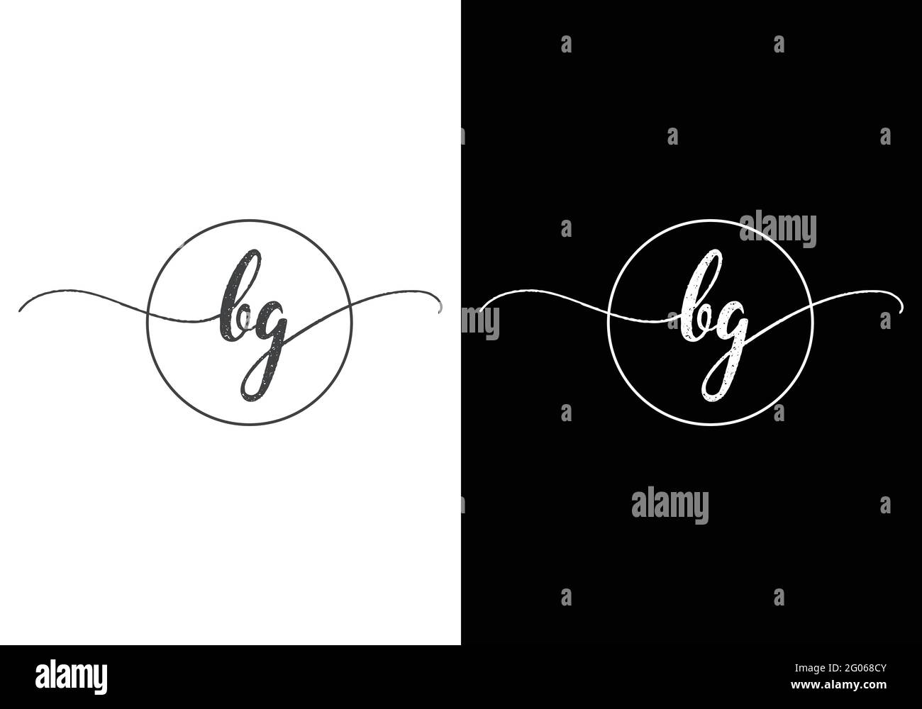 Initial Monogram Letter B G Logo Design Vector Template. B G Letter ...