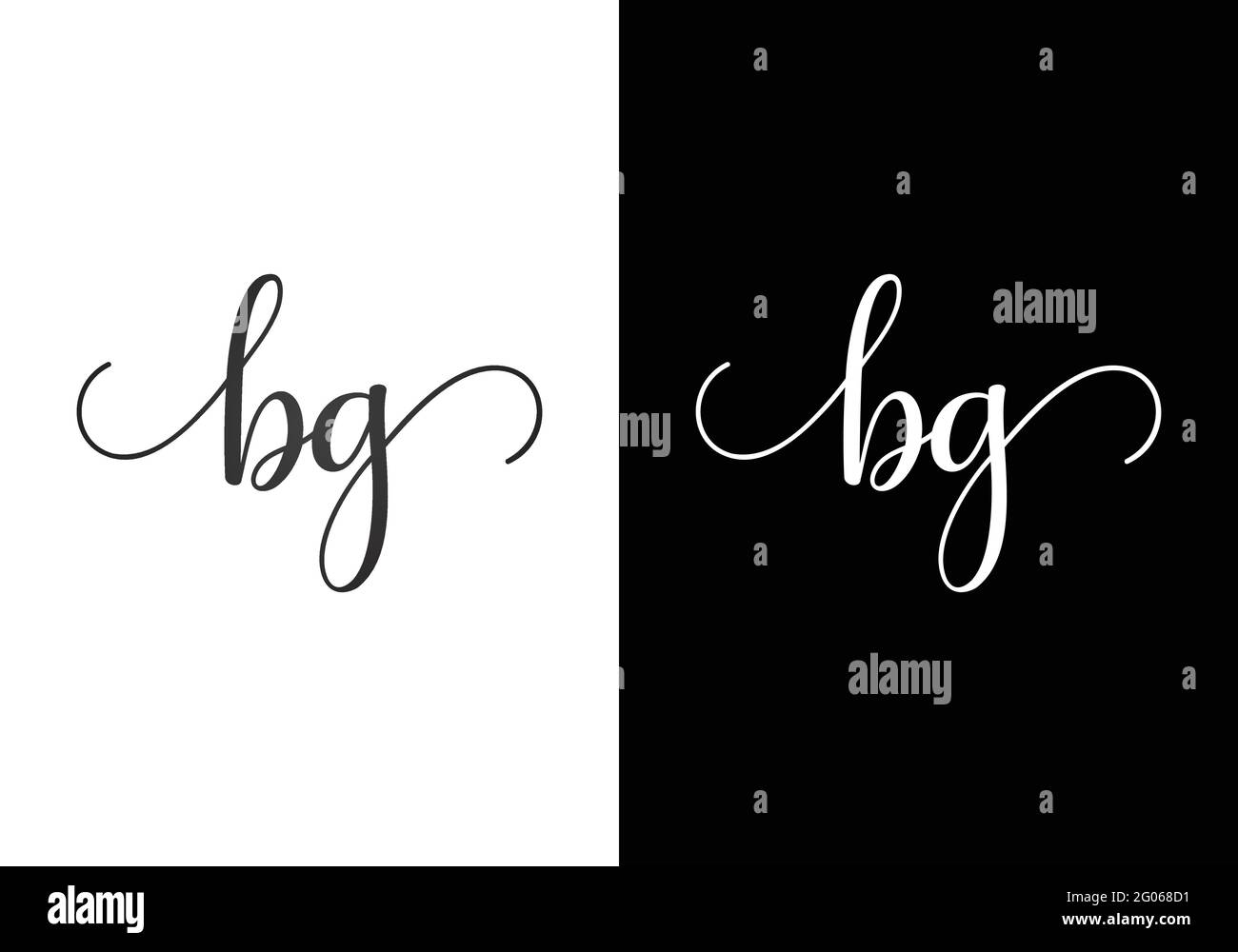 Initial Monogram Letter B G Logo Design Vector Template. B G Letter ...