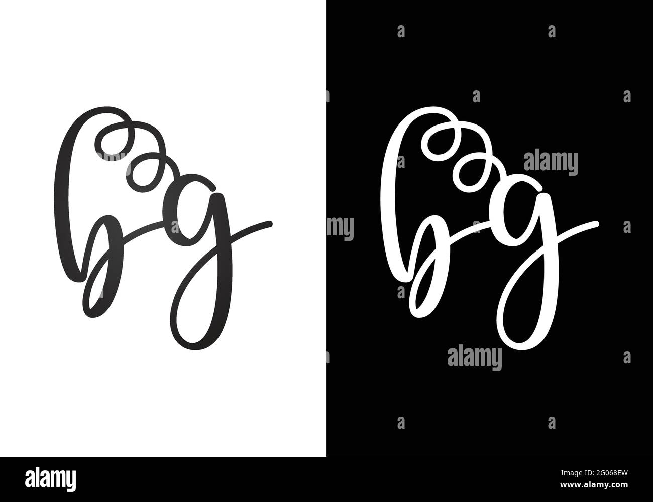 Initial Monogram Letter B G Logo Design Vector Template. B G Letter ...