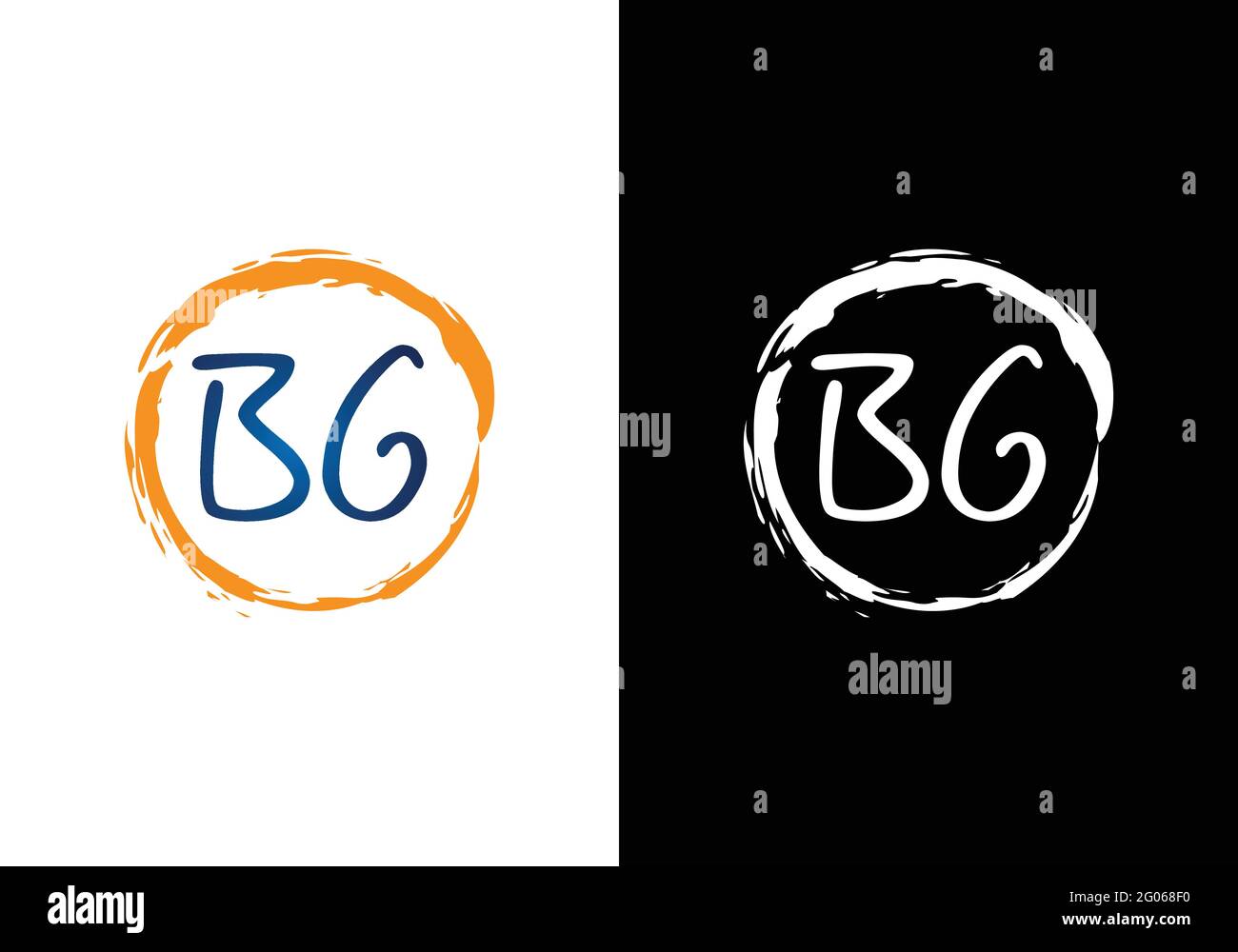 Initial Monogram Letter B G Logo Design Vector Template. B G Letter ...