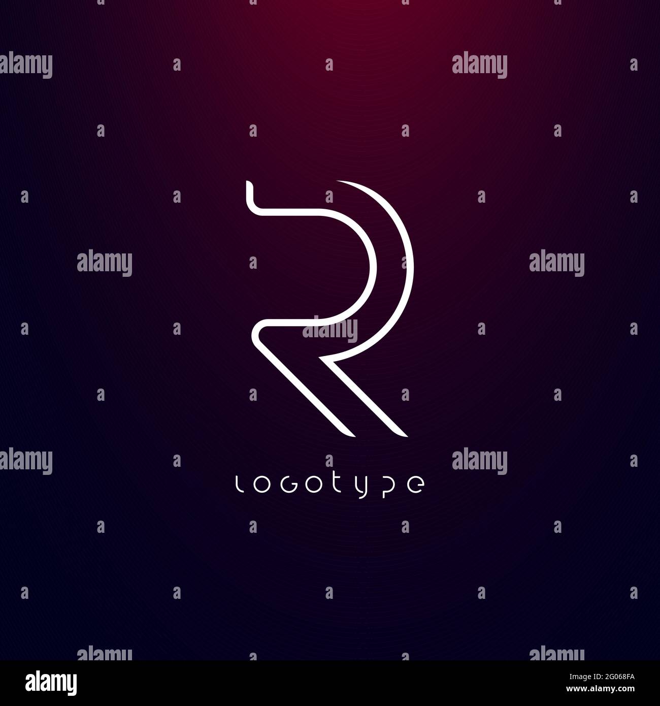 Futurism style letter R. Minimalist type for modern futuristic logo ...
