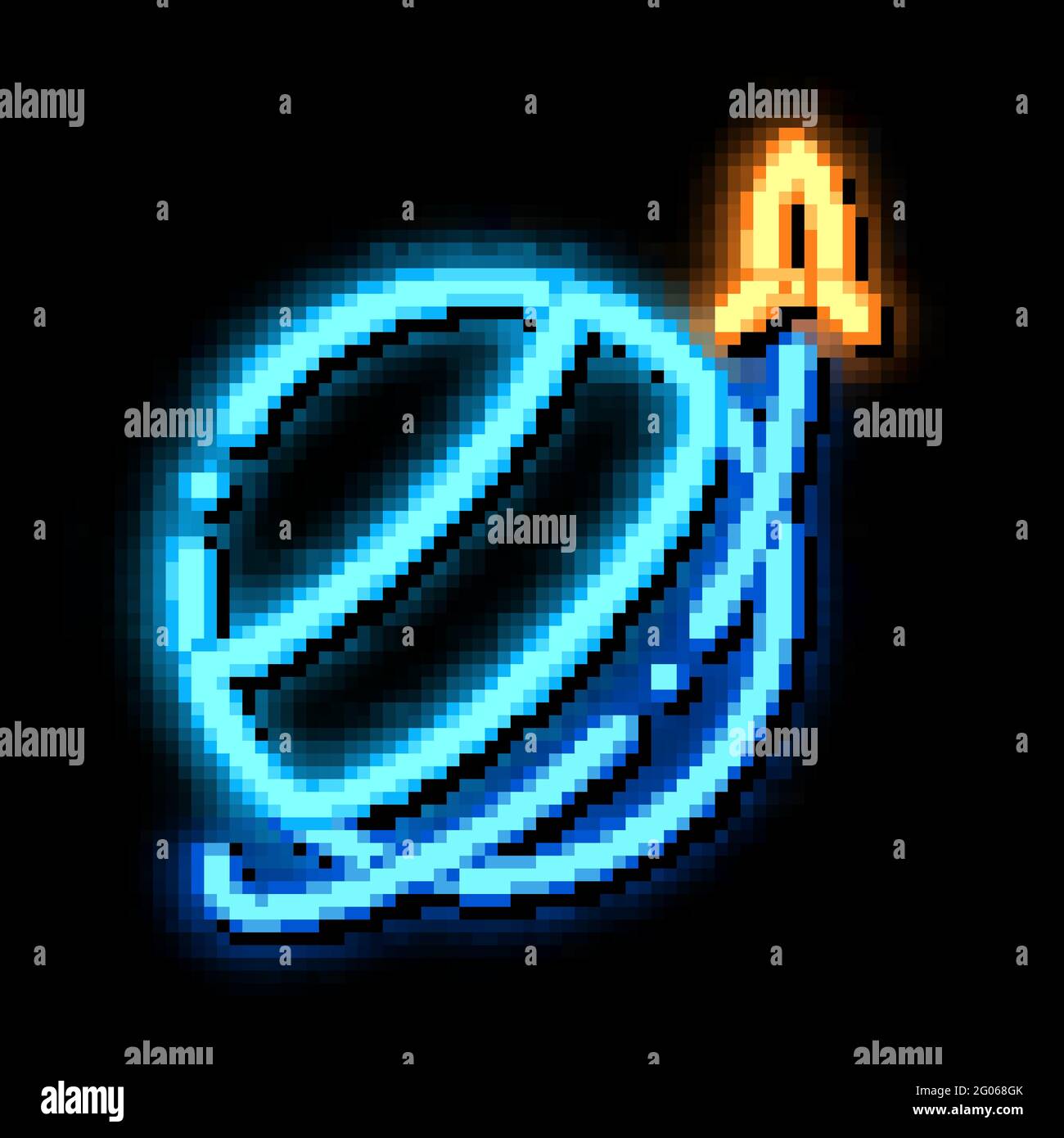 Rocket Fly Round Planet neon glow icon illustration Stock Vector Image ...