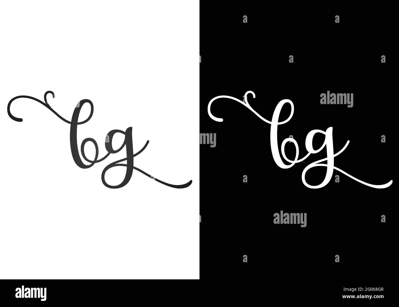 Initial Monogram Letter B G Logo Design Vector Template. B G Letter ...