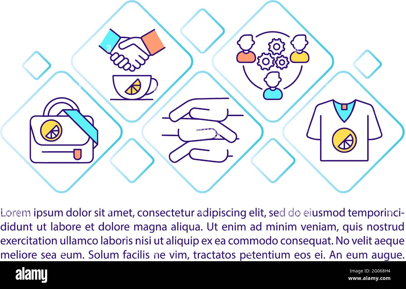 Corporate branding concept line icons with text Stock Vector Image ...