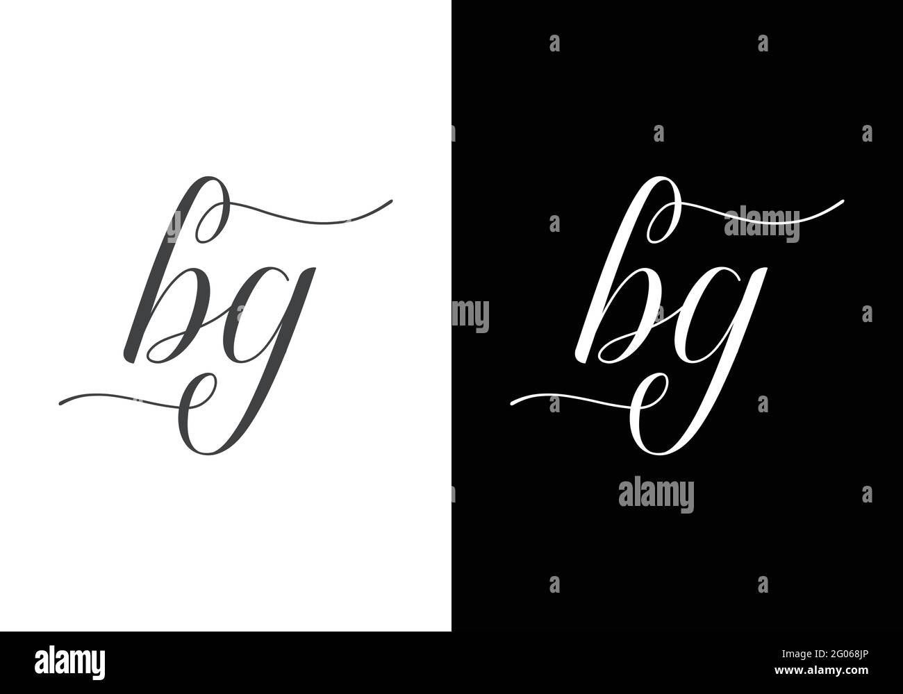 Initial Monogram Letter B G Logo Design Vector Template. B G Letter ...