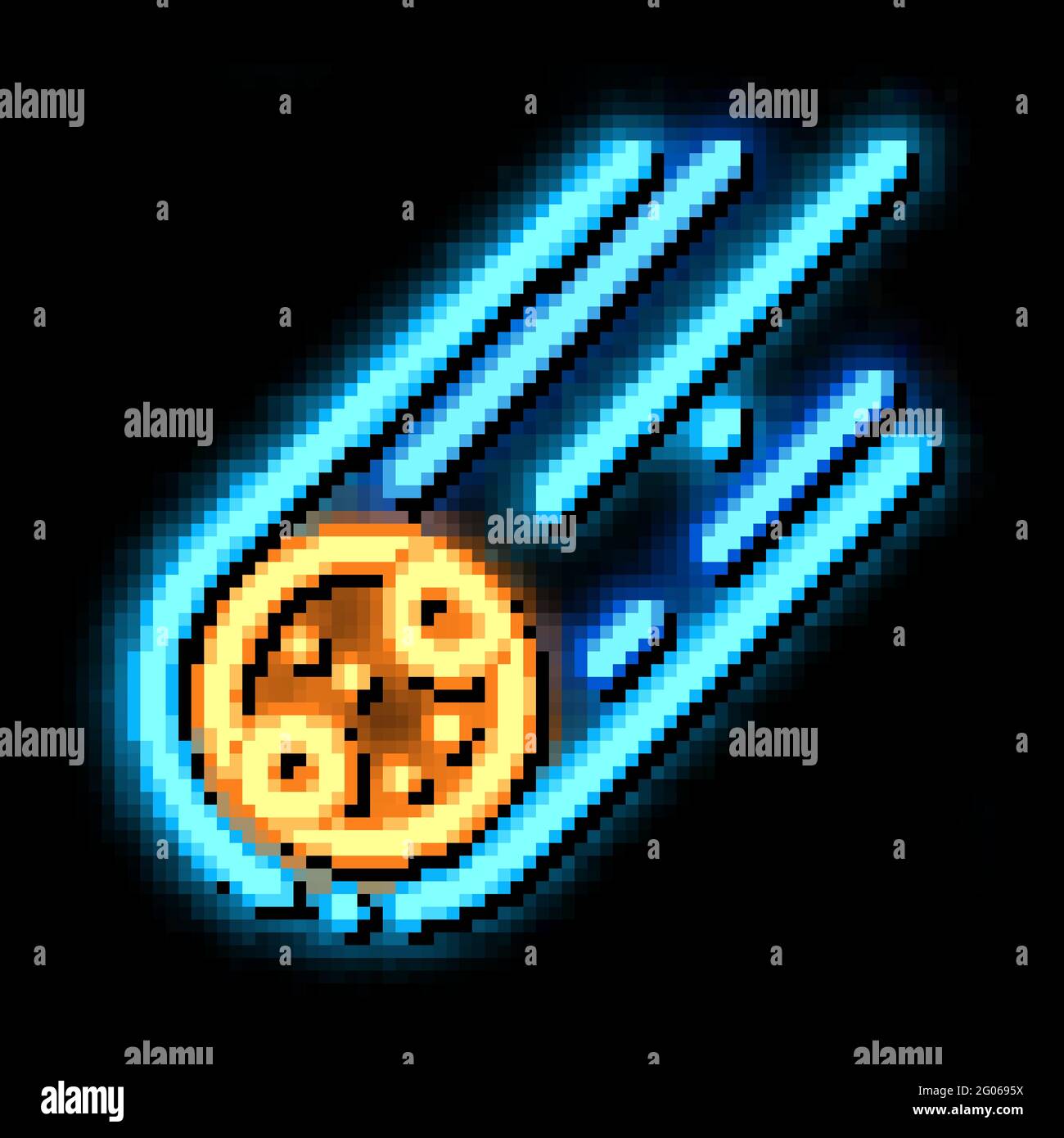 Falling Meteorite Sphere neon glow icon illustration Stock Vector Image ...