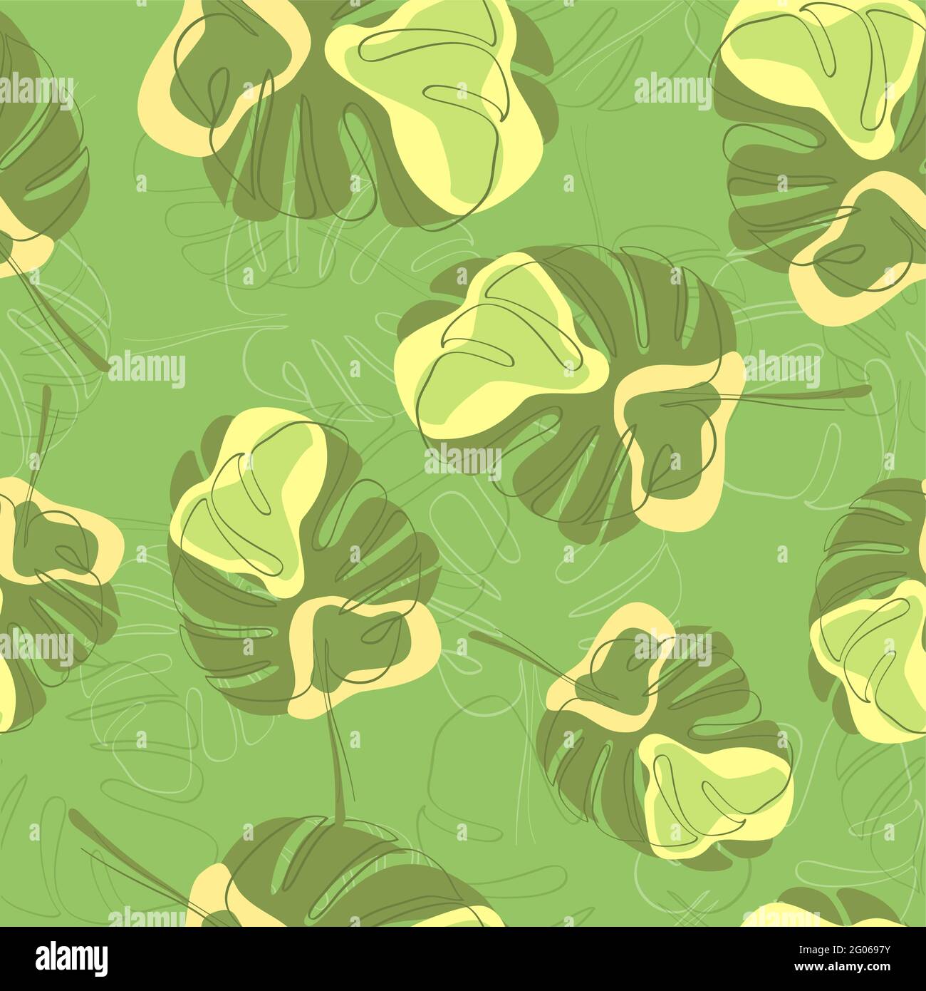 Seamless repeating pattern of tropical leaves Stock Vector Image & Art ...