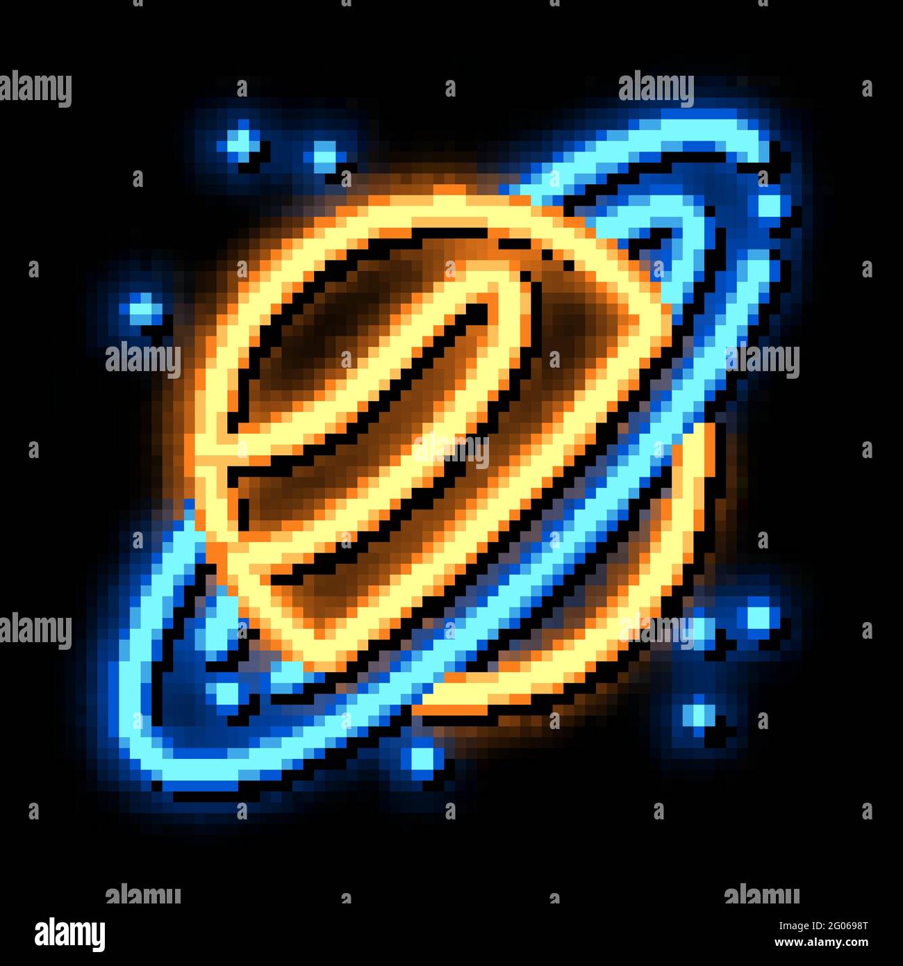 Saturn Planet Ring neon glow icon illustration Stock Vector Image & Art ...