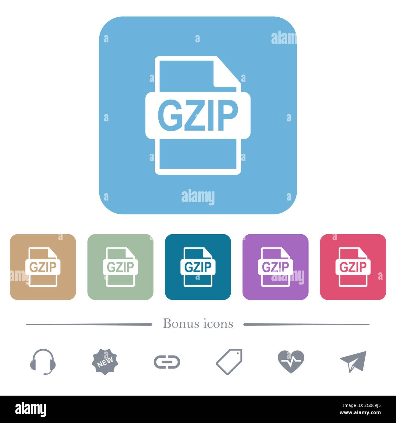 GZIP file format white flat icons on color rounded square backgrounds ... GZIP file format white flat icons on color rounded square backgrounds ...