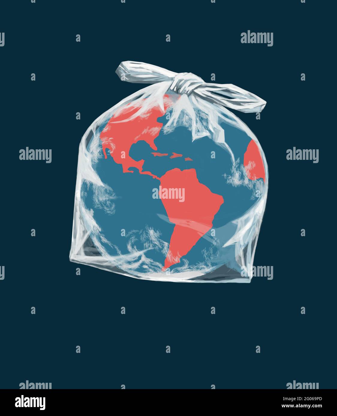Earth Plastic Pollution Illustration Stock Photo - Alamy