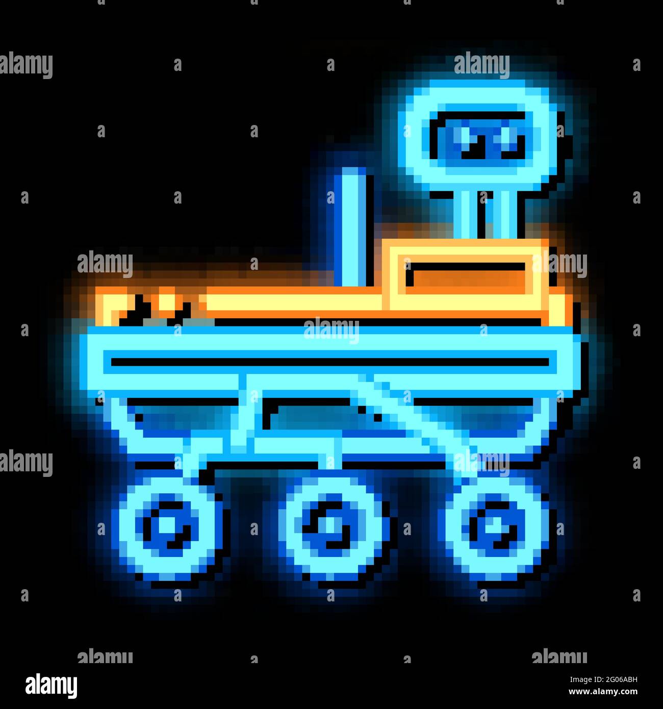 Exploration Mars Rover neon glow icon illustration Stock Vector Image ...