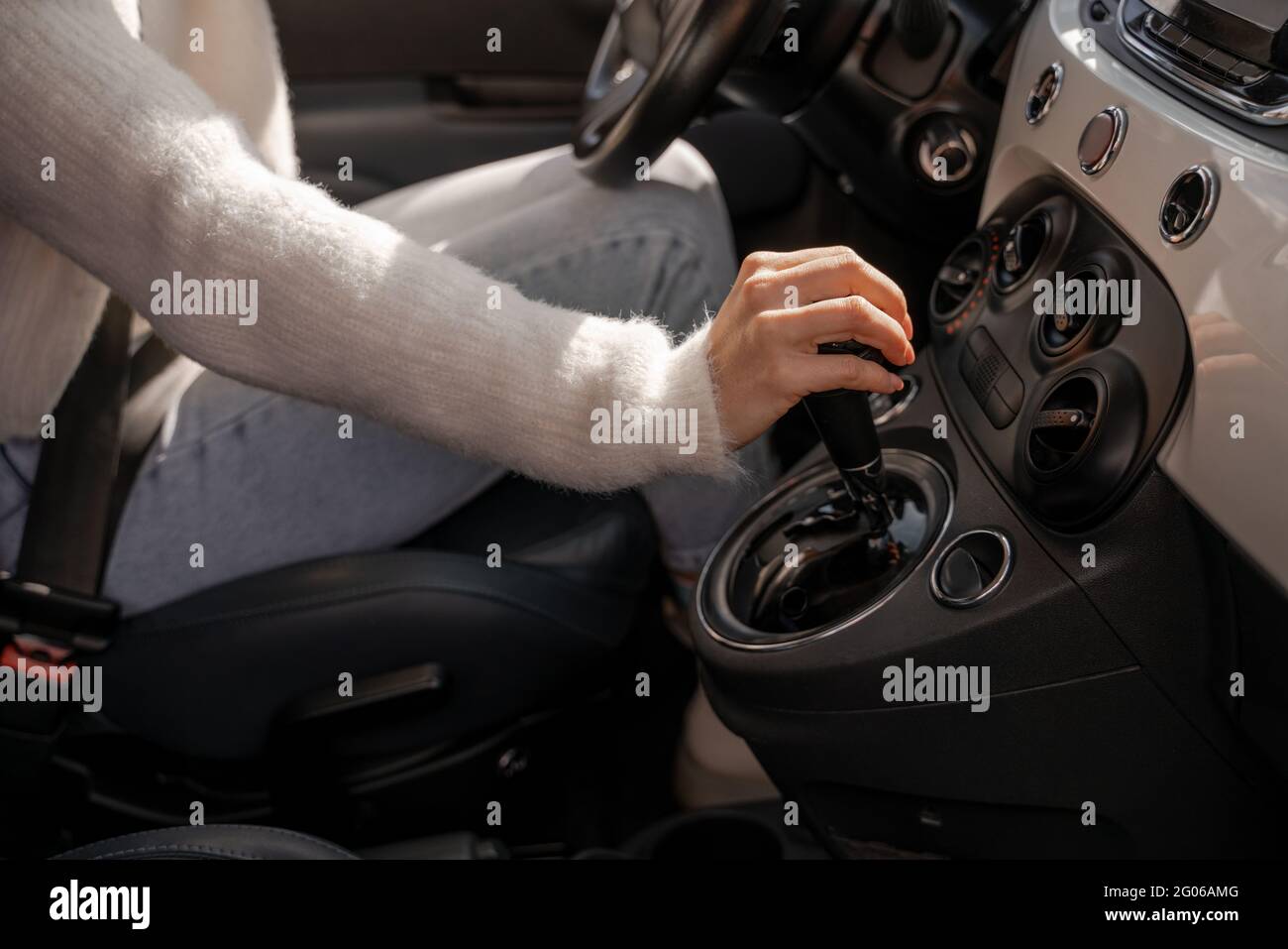 Woman stick shift car hi-res stock photography and images - Alamy