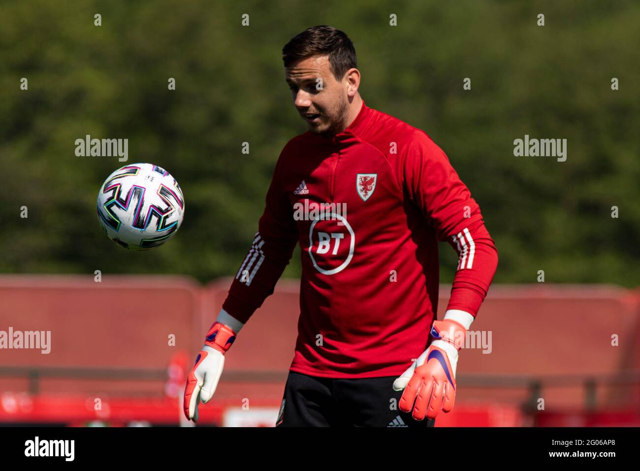 Hensol, UK. 1st June, 2021. Wales goalkeeper Danny Ward during training ...