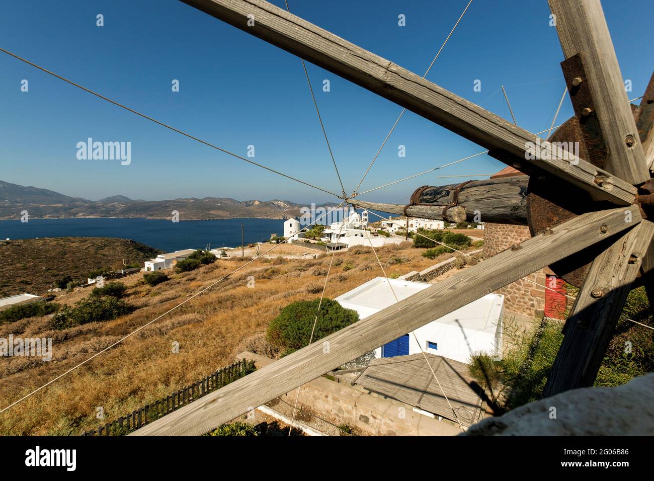 Windmill, Plaka, Milos Island, Greece, Milos, Cyclades, Greece, Europe ...