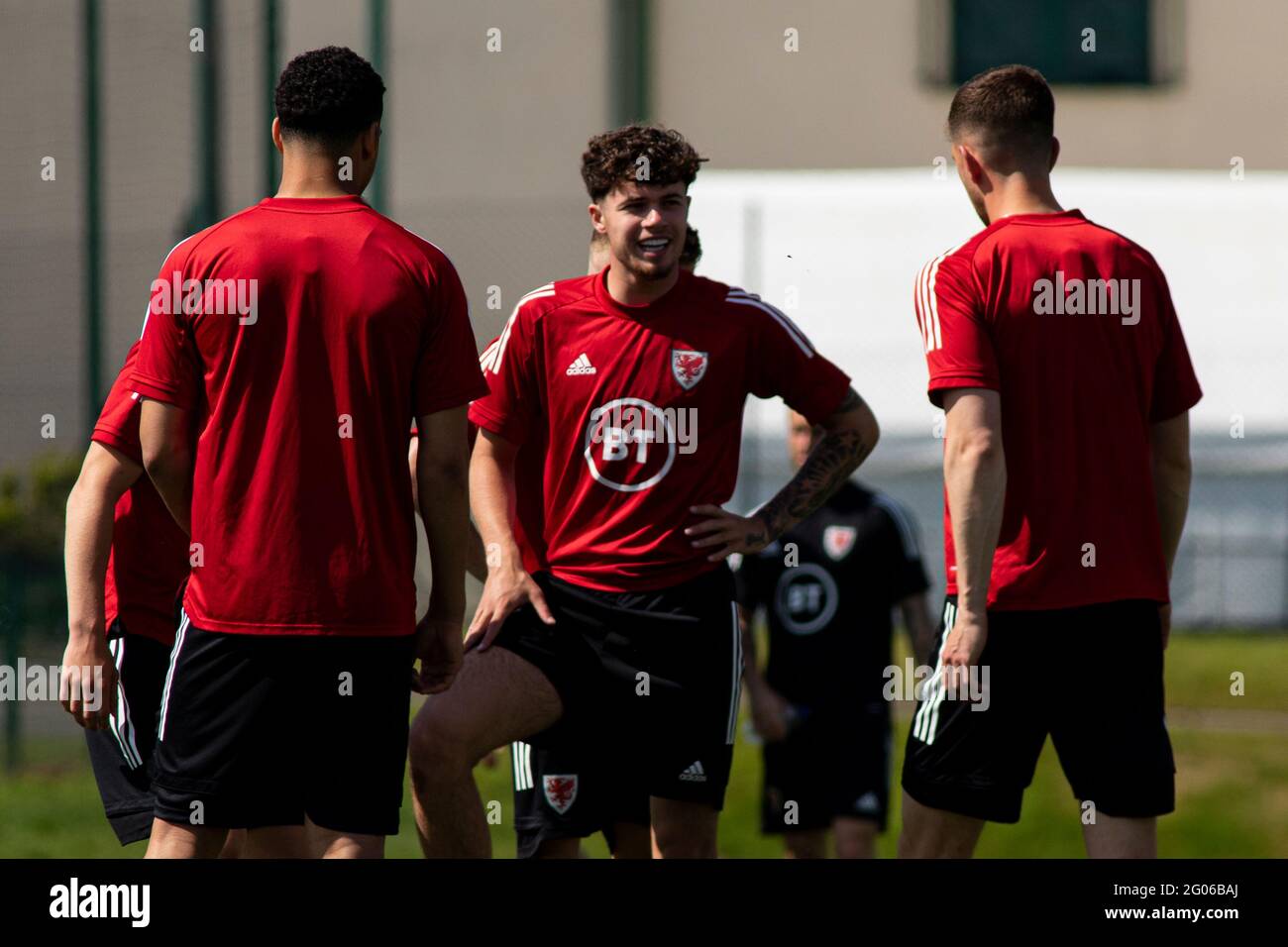 Hensol, UK. 1st June, 2021. Neco Williams of Wales during training at ...