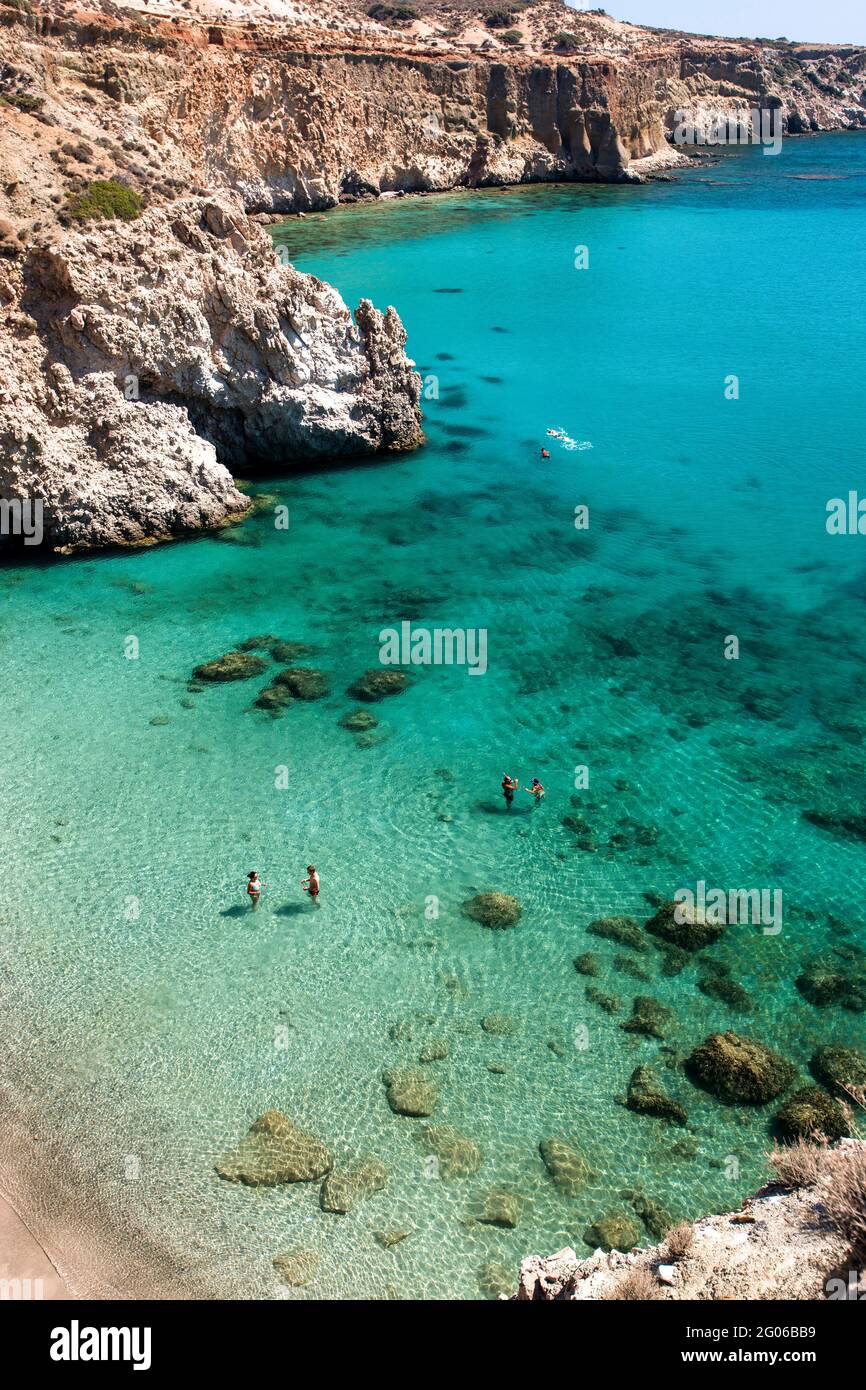 Tsigrado beach, Milos Island, Greece, Milos, Cyclades, Greece, Europe ...
