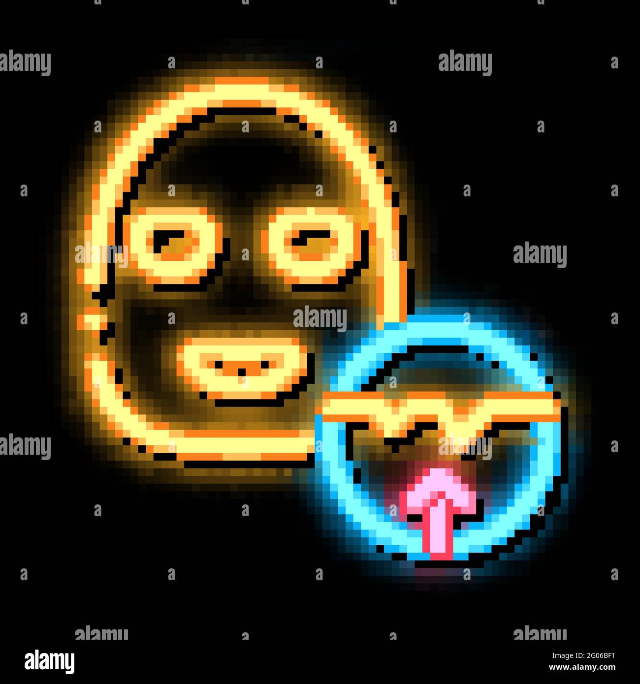 Wrinkle Smoothing Mask neon glow icon illustration Stock Vector Image ...