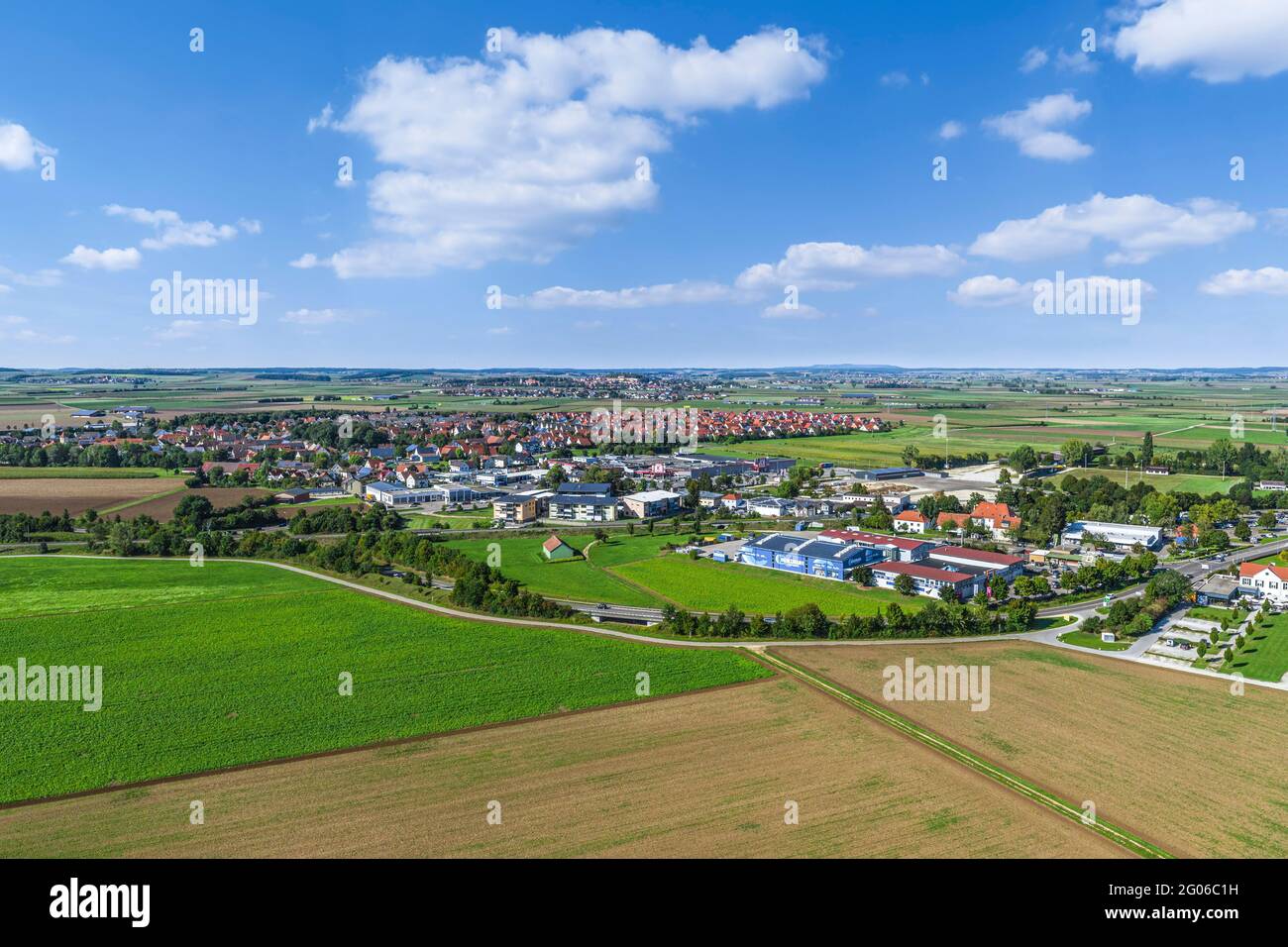 Aerial view to Nördlingen in the Ries Stock Photo - Alamy