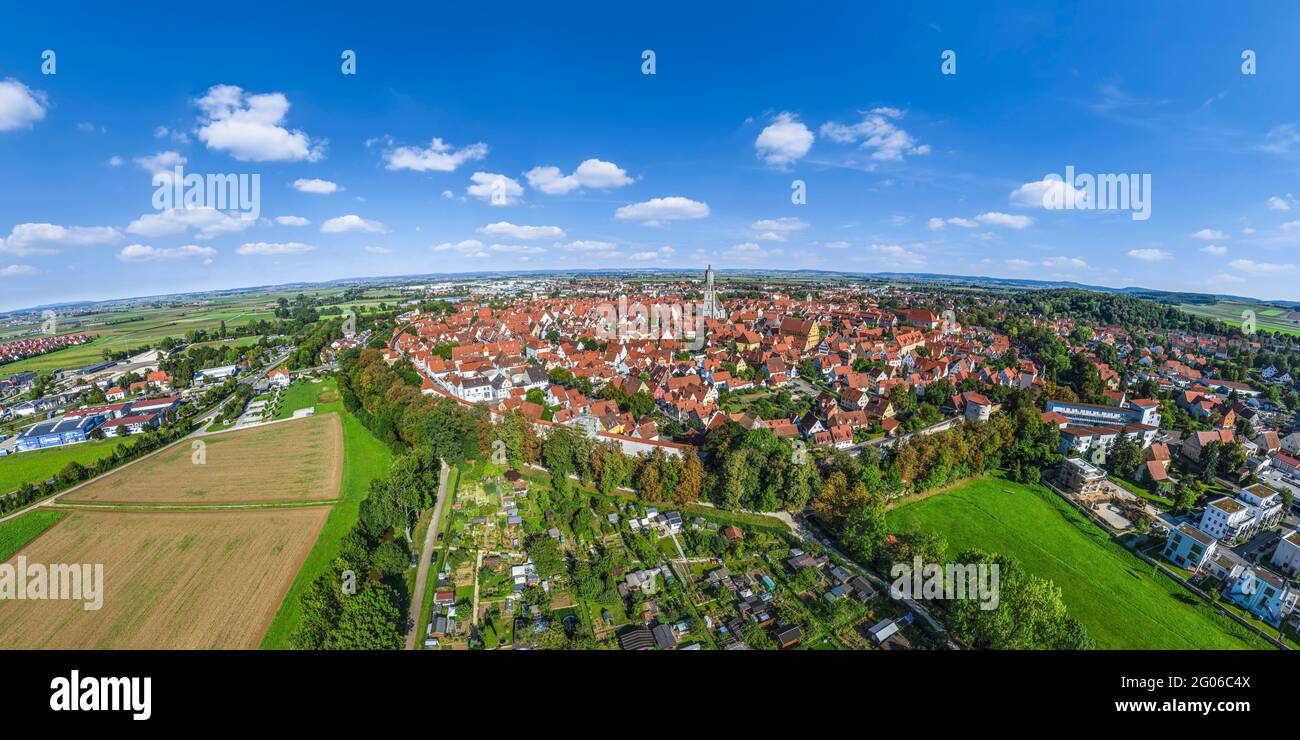 Aerial view to Nördlingen in the Ries Stock Photo - Alamy