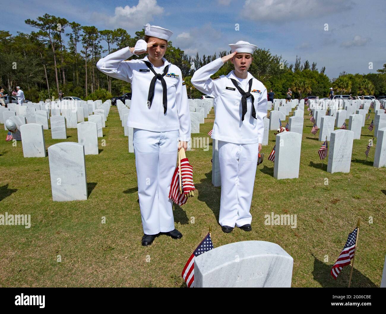 Lake Worth, USA. 30th May, 2021. From left, U.S. Naval Sea Cadet Corps ...