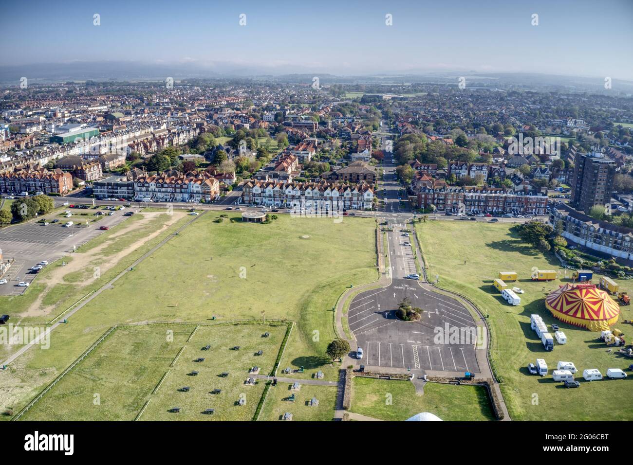 Aerial View of Littlehampton East Beach Green at this popular tourist ...