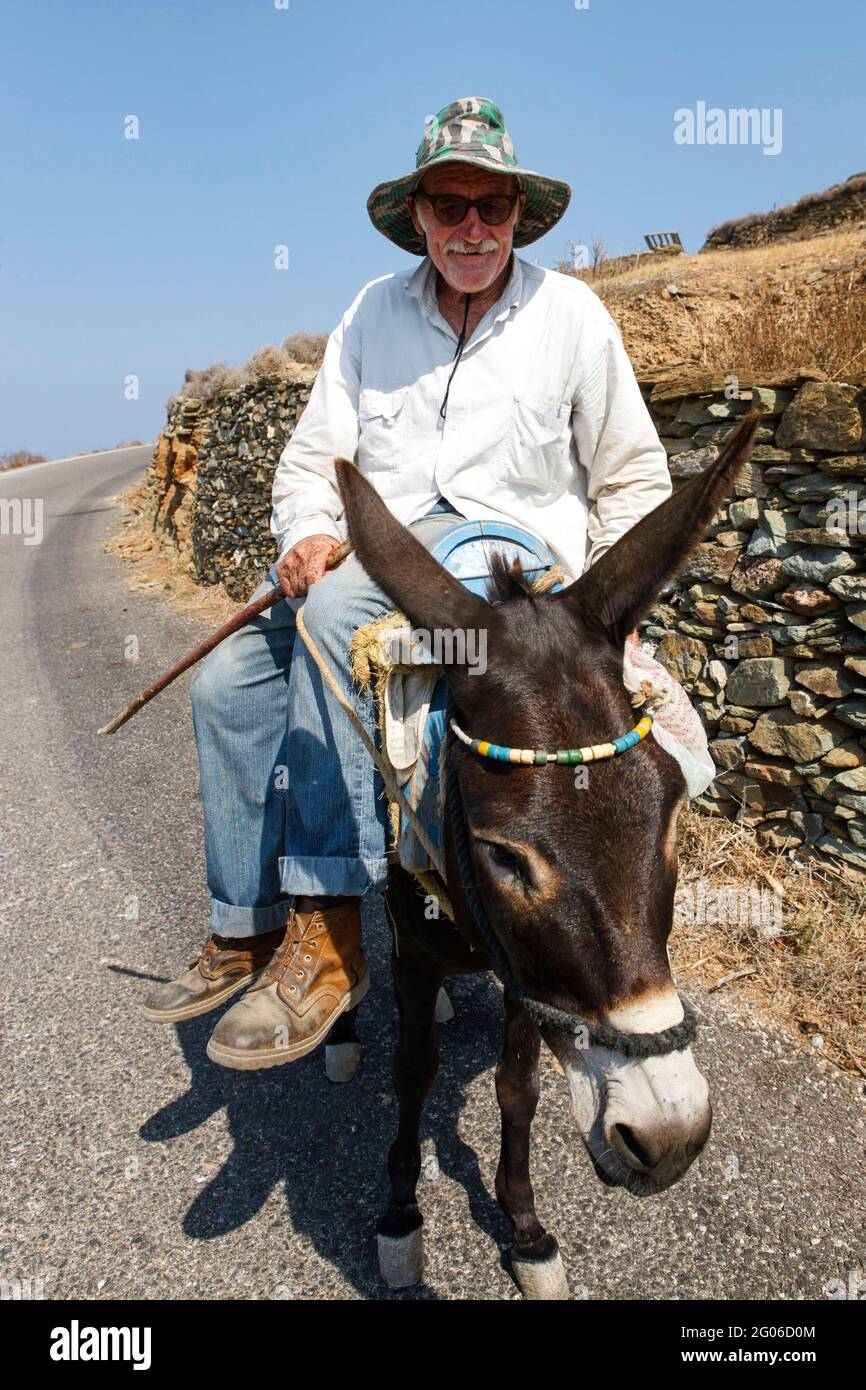 portrait of farmer, Folegandros island, Cyclades, Aegean Sea, Greece ...