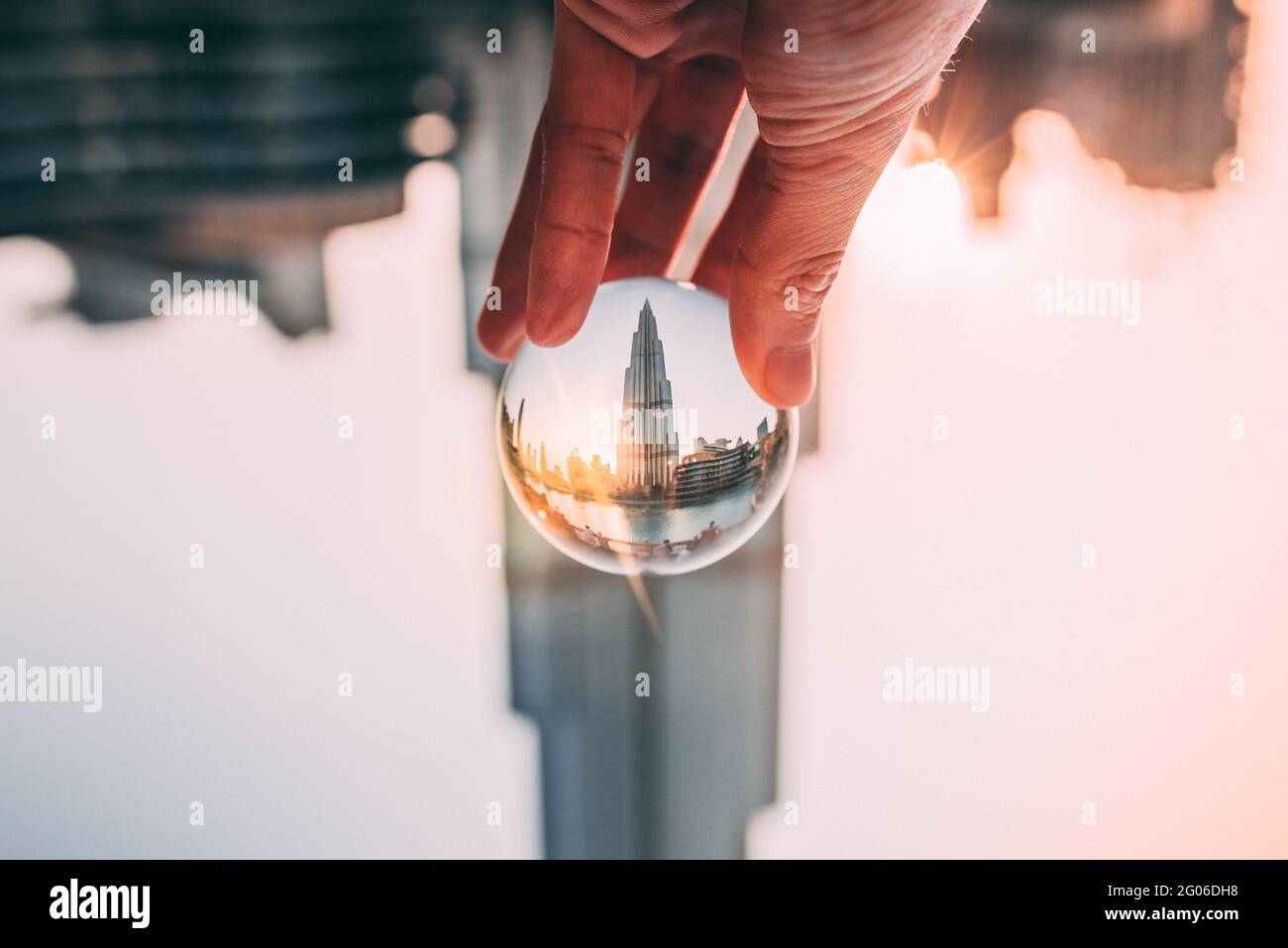 DUBAI, UNITED ARAB EMIRATES - May 25, 2021: skyscraper in a glass ...