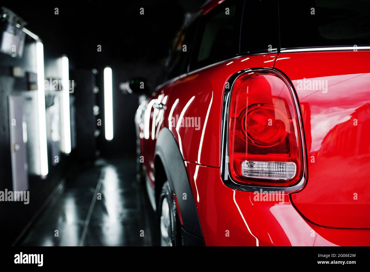 Car detail new led taillight rear brake light in red automobile Stock ...