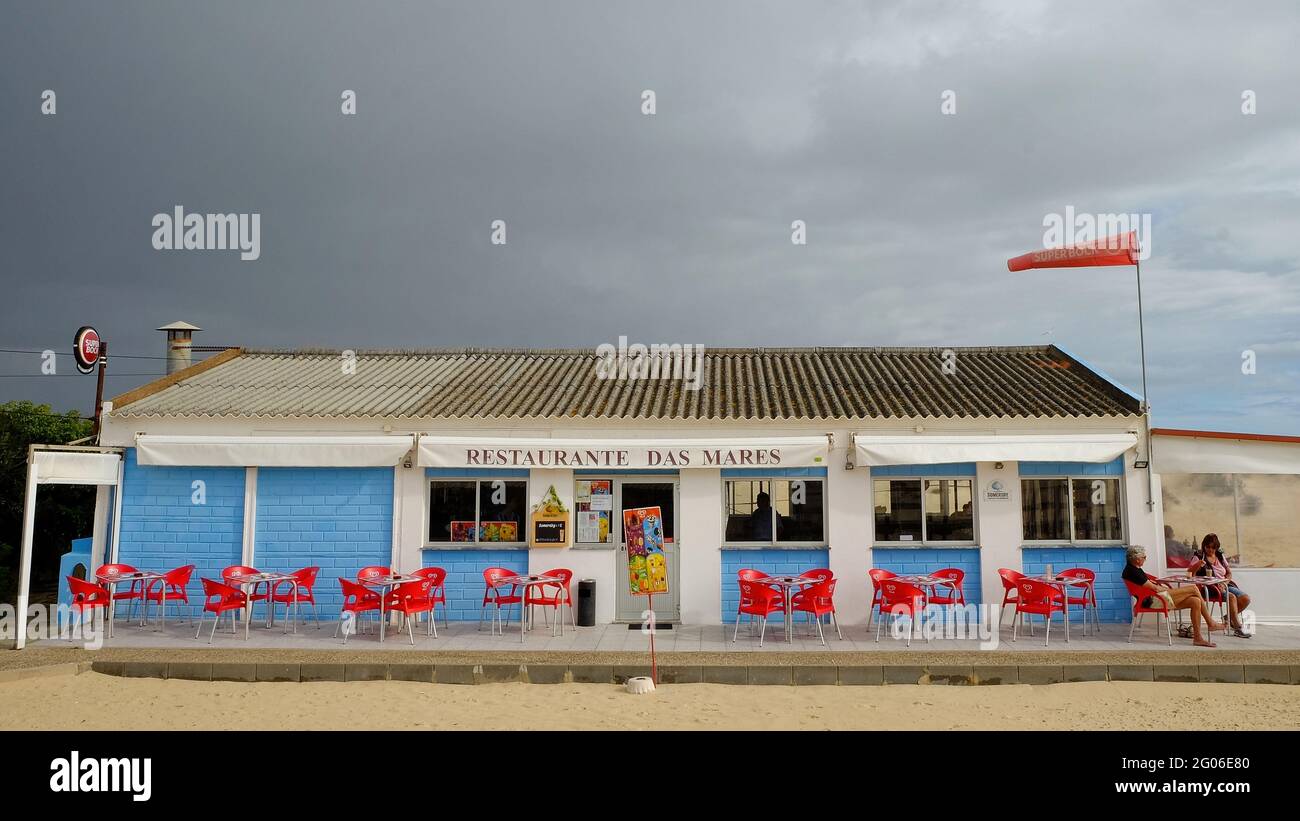 ALTURA, PORTUGAL - Nov 19, 2018: Restaurante das Mares, Praia da Alagoa ...