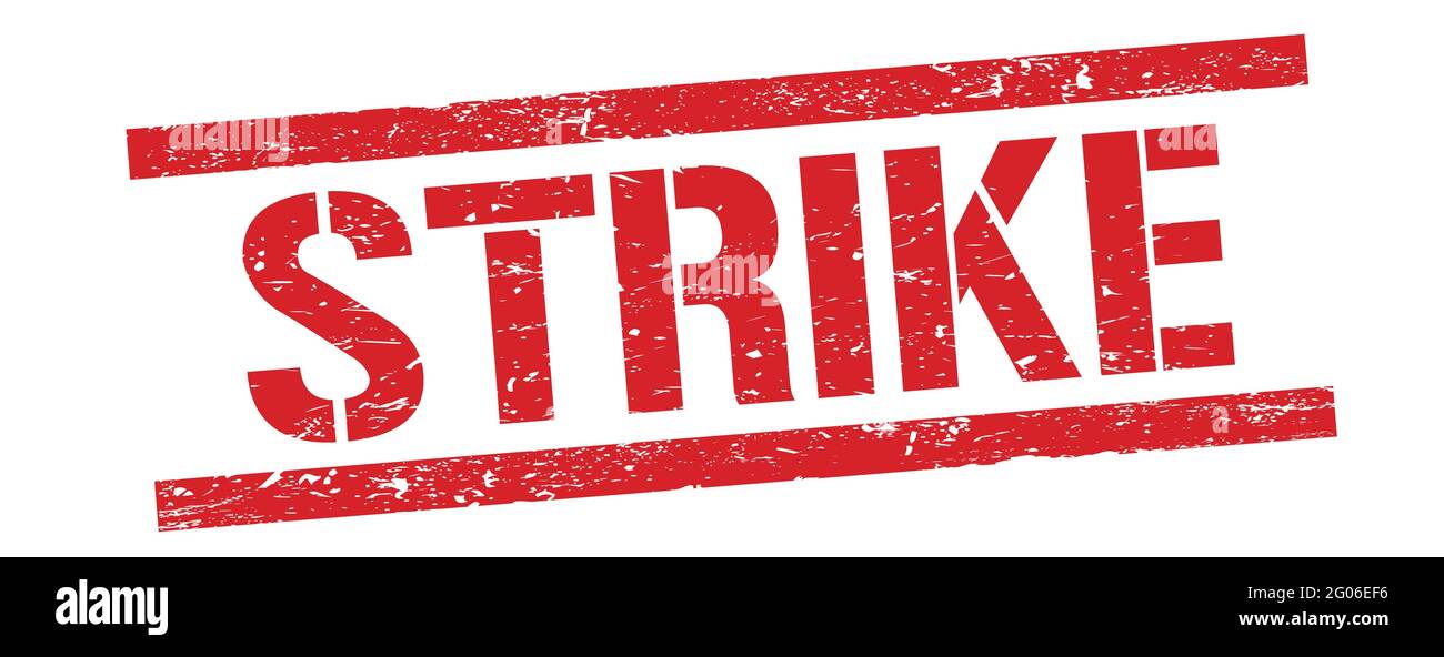 STRIKE text on red grungy rectangle stamp sign Stock Photo - Alamy