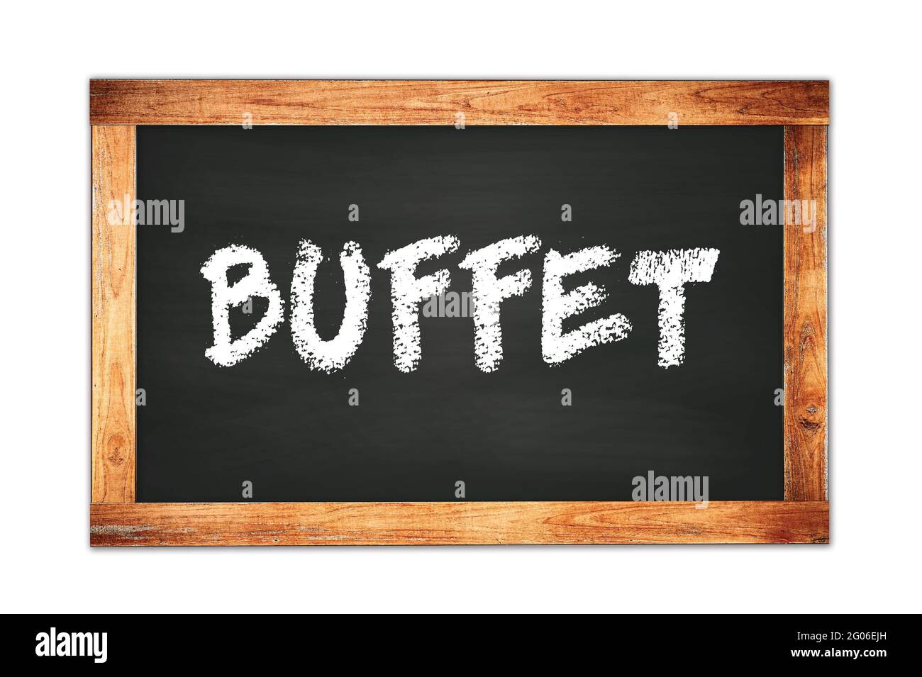 BUFFET text written on black wooden frame school blackboard Stock Photo ...