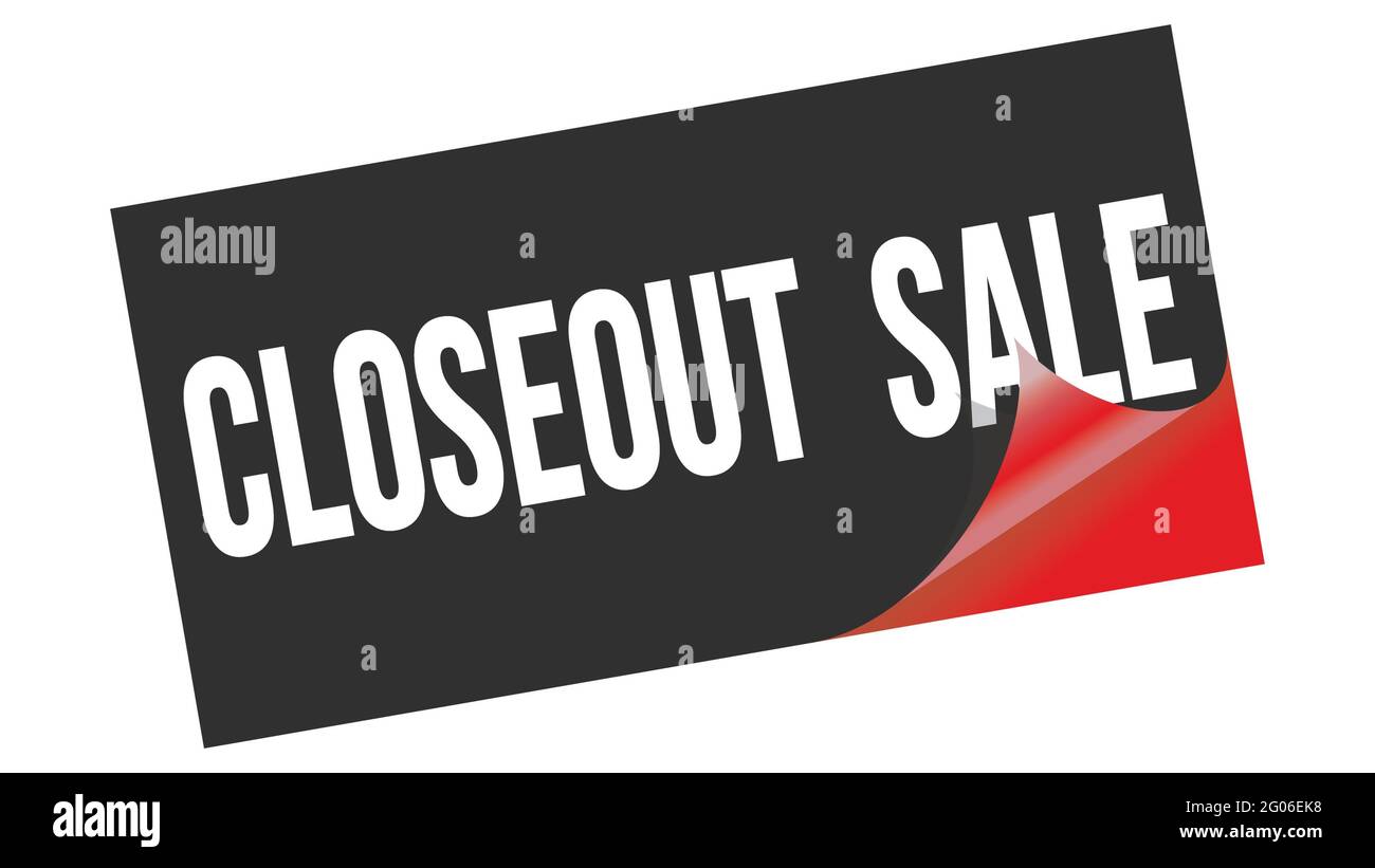 CLOSEOUT SALE text written on black red sticker stamp Stock Photo - Alamy