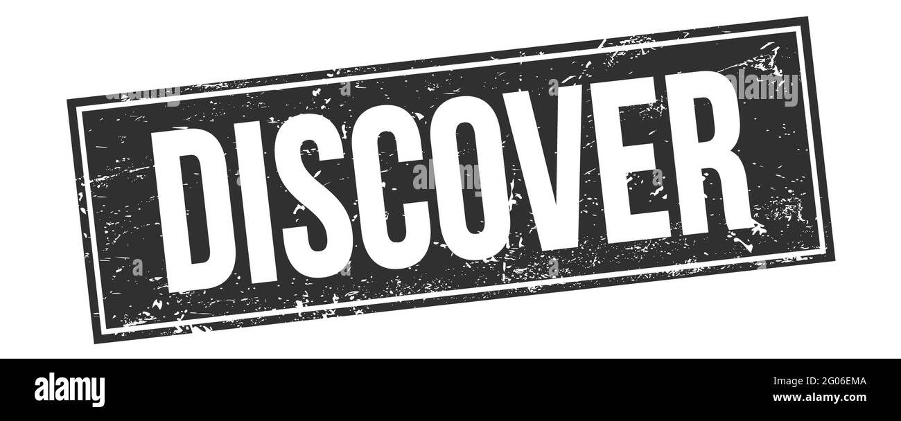 DISCOVER text on black grungy rectangle stamp sign Stock Photo - Alamy