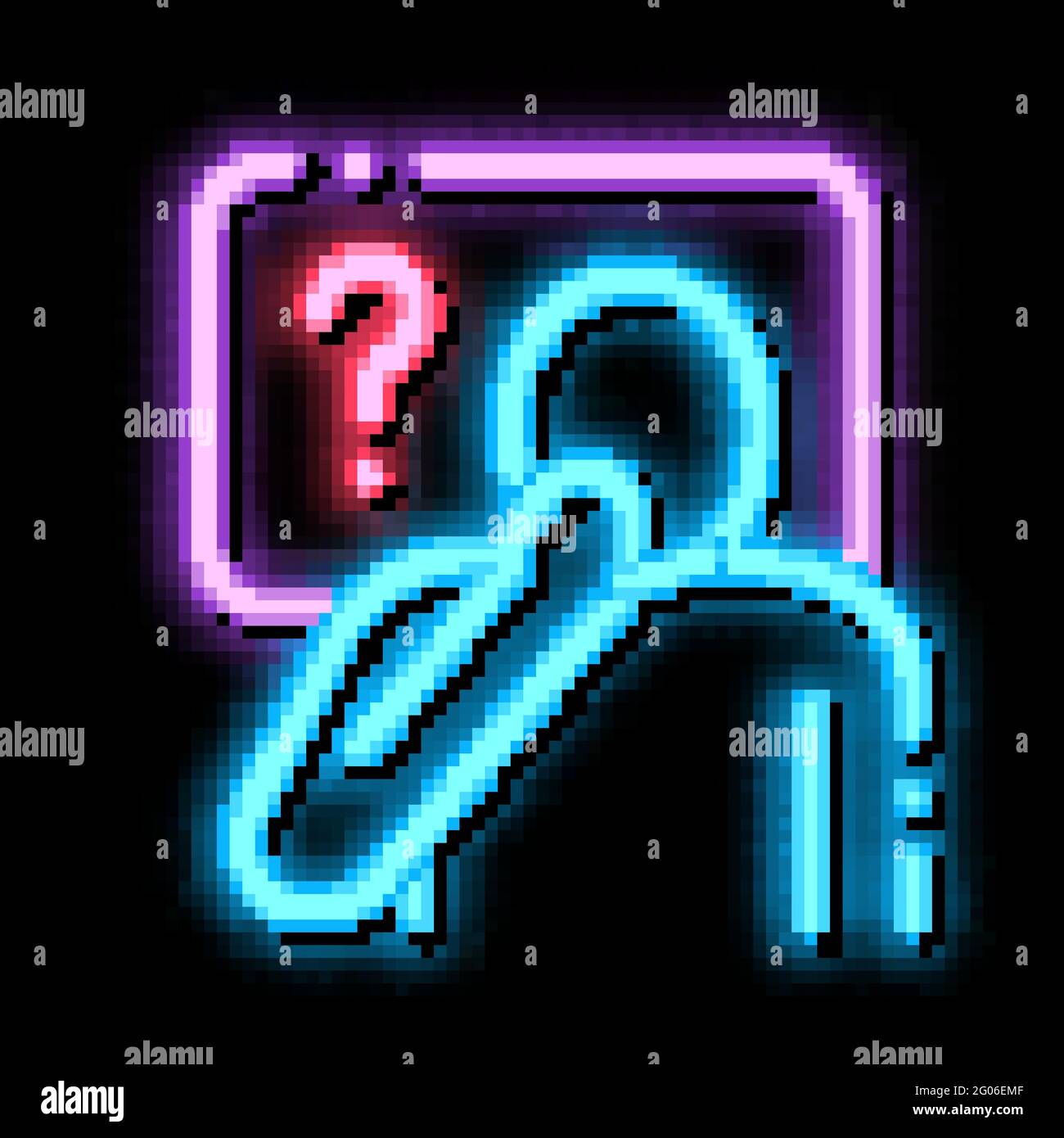 Man Question Mark Frame neon glow icon illustration Stock Vector Image ...