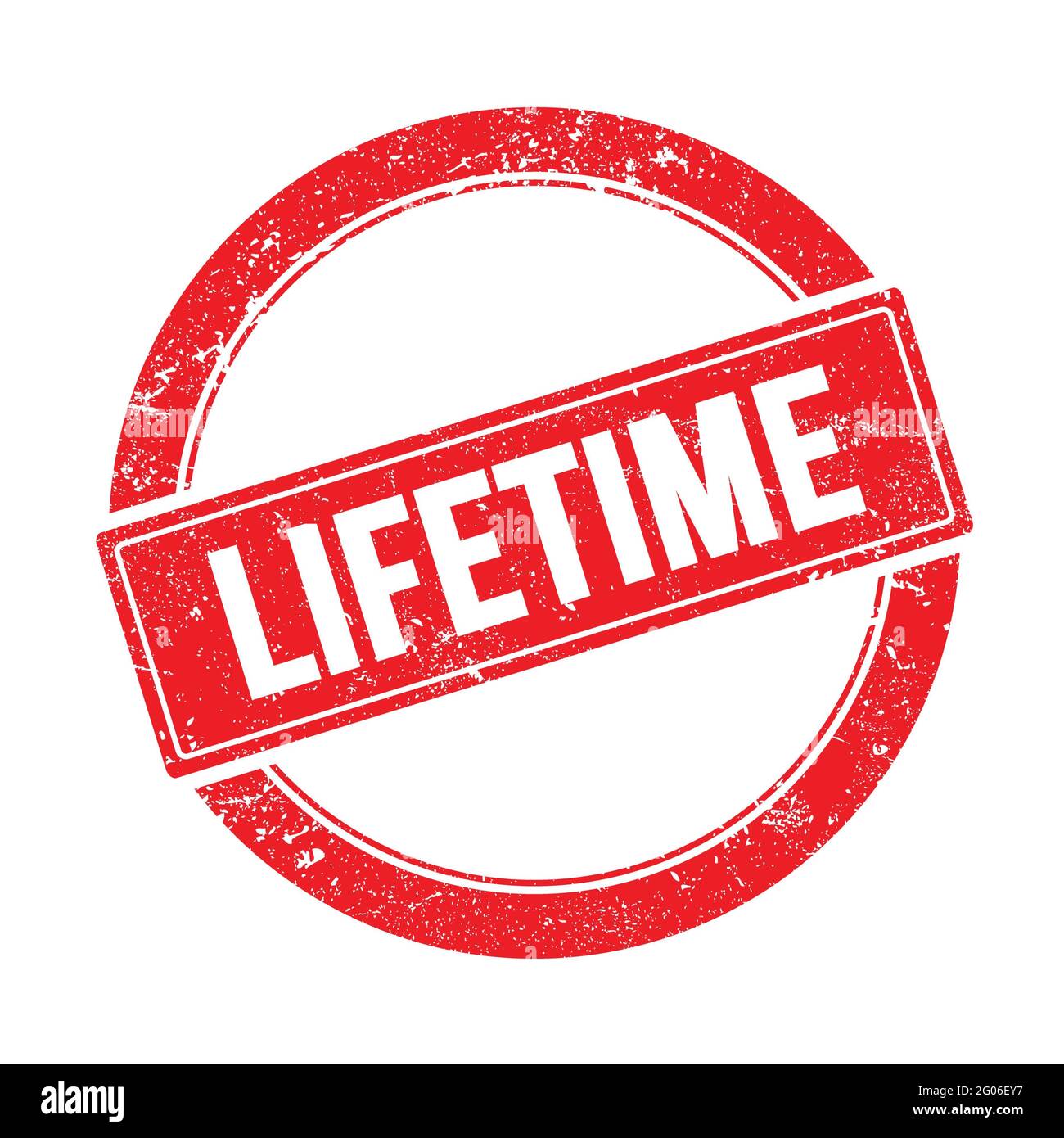 LIFETIME text on red grungy round vintage stamp Stock Photo - Alamy