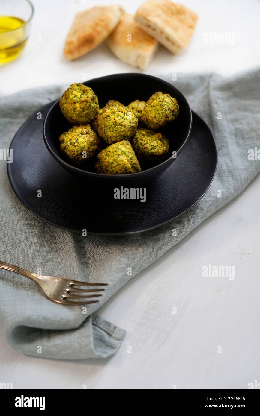 Traditional falafel, spiced and fried chickpea balls typical of the ...